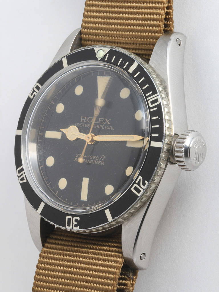 Rolex Stainless Steel Big Crown James Bond Submariner Wristwatch circa ...