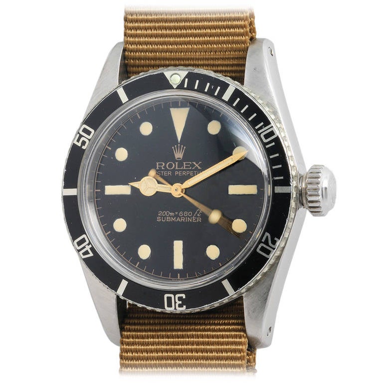 Rolex Stainless Steel Big Crown James Bond Submariner Wristwatch circa ...