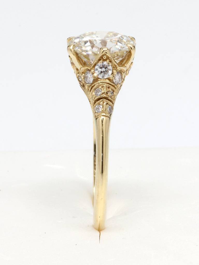 Edwardian Style Gold and Diamond Engagement Ring at 1stDibs