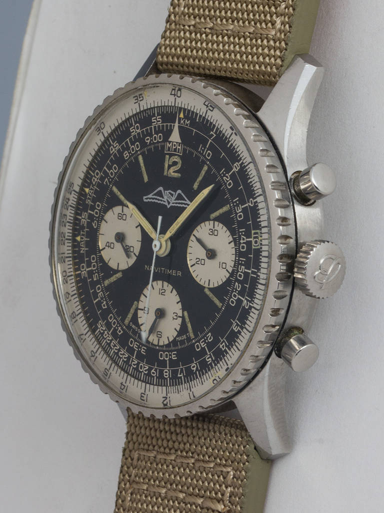 Breitling Stainless Steel Navitimer AOPA Chronograph Wristwatch circa ...
