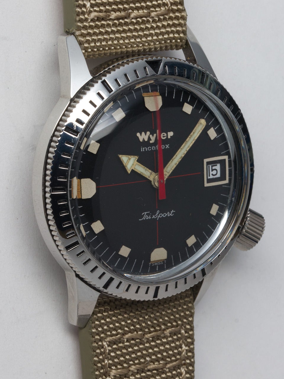 Wyler Stainless Steel Diver's Wristwatch circa 1960s at 1stDibs