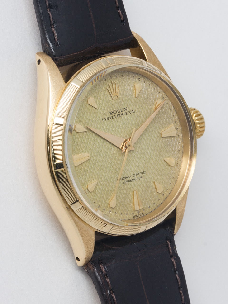Rolex Yellow Gold Oyster Perpetual Wristwatch Ref 6085 circa 1953 at ...