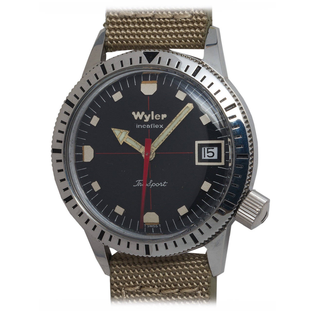 Wyler Stainless Steel Diver's Wristwatch circa 1960s at 1stDibs