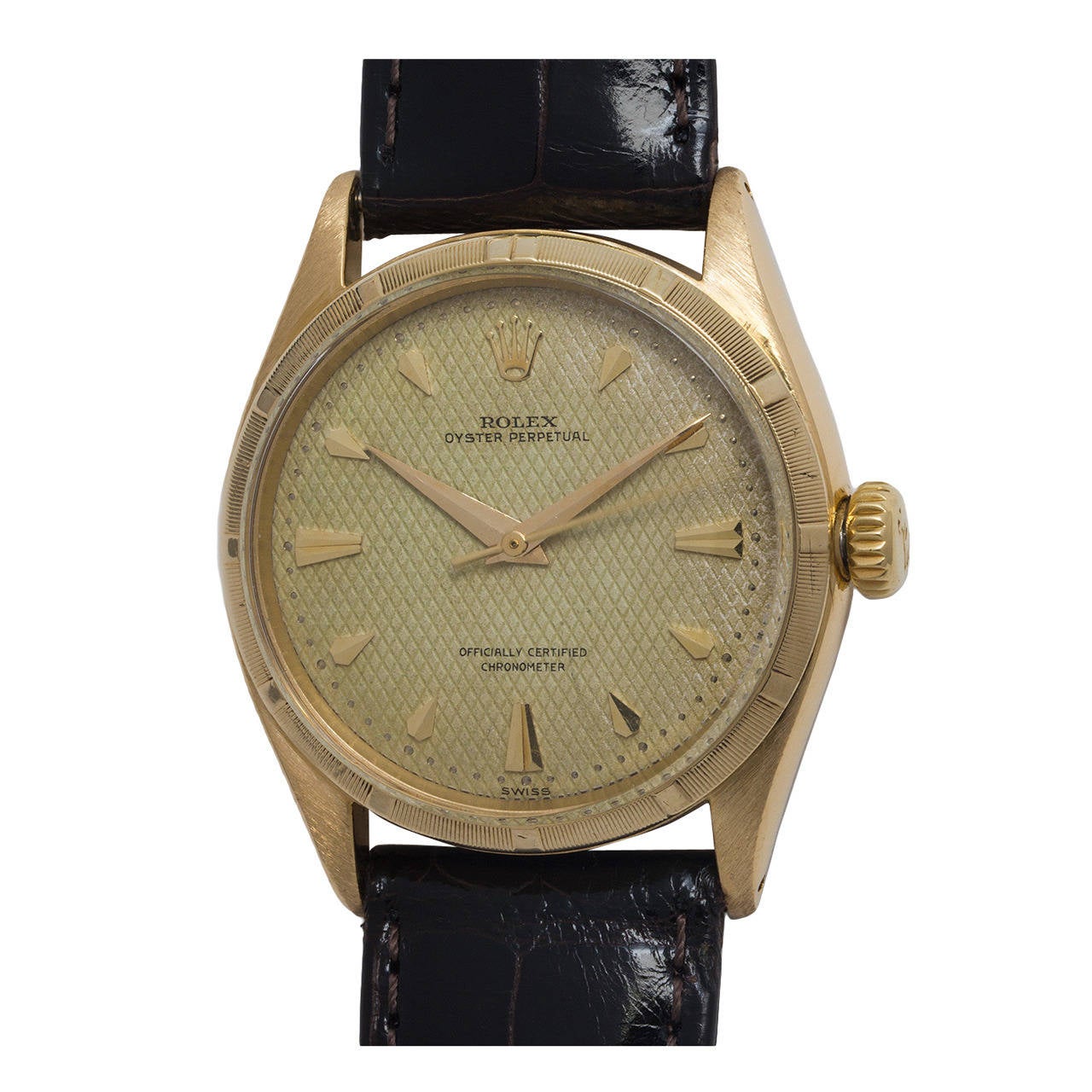 Rolex Yellow Gold Oyster Perpetual Wristwatch Ref 6085 circa 1953 at ...
