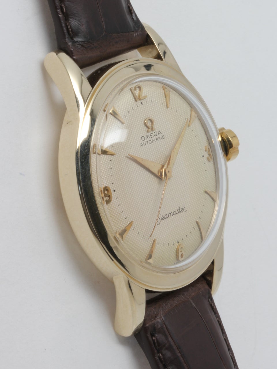 Omega Yellow Gold Seamaster Automatic Wristwatch circa 1952 at 1stDibs ...