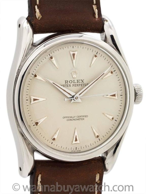 Rolex Stainless Steel Bombe Self Winding Wristwatch Ref 5018 1948 at ...