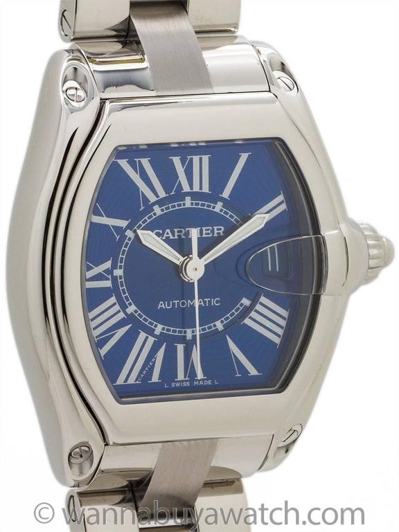 Cartier Stainless Steel “Electric Blue” Roadster Automatic Wristwatch ...