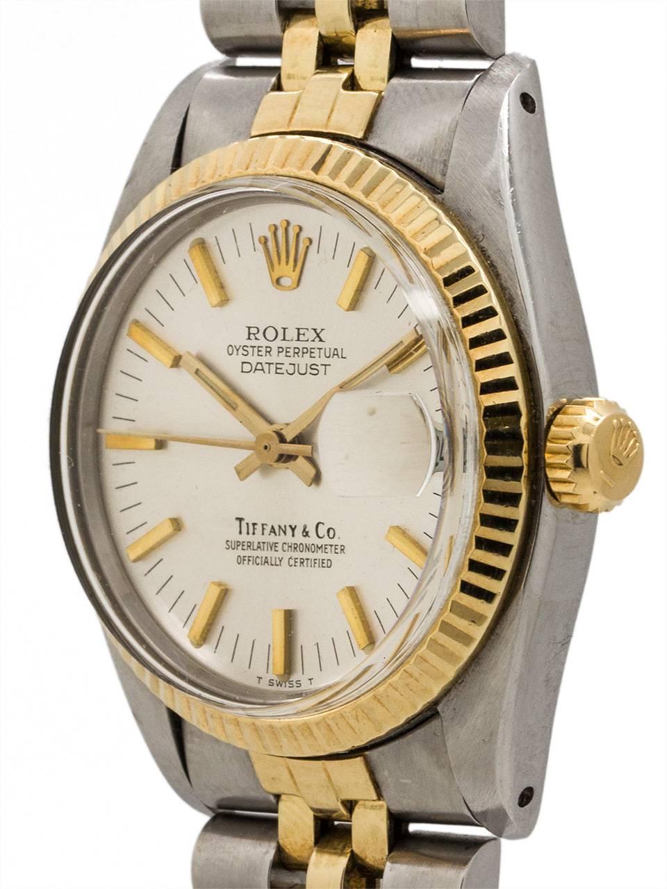 Rolex Tiffany and Co. Yellow Gold Stainless Steel Datejust Self Winding ...