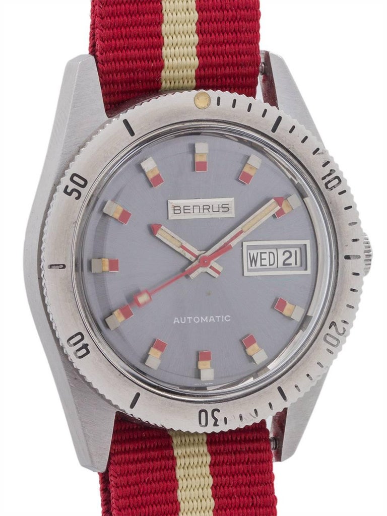 Benrus Stainless Steel Automatic Diver's Wristwatch, circa 1960s For ...