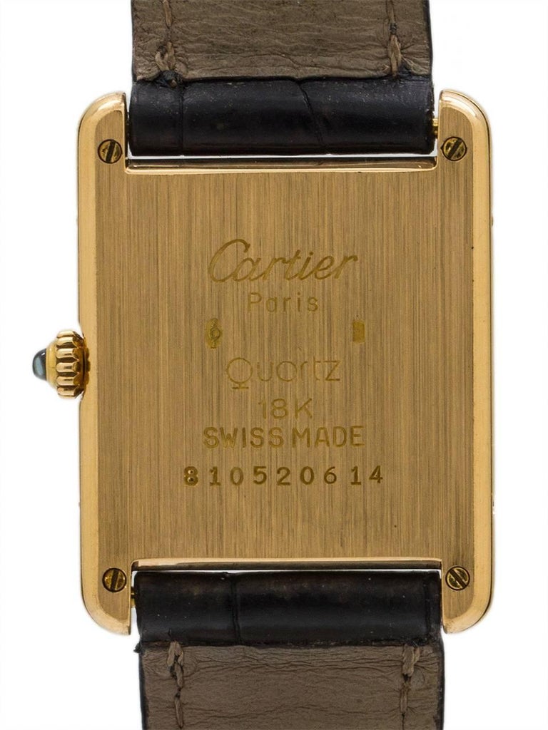 Cartier Yellow Gold Must de Cartier Tank Louis Quartz Wristwatch, circa ...