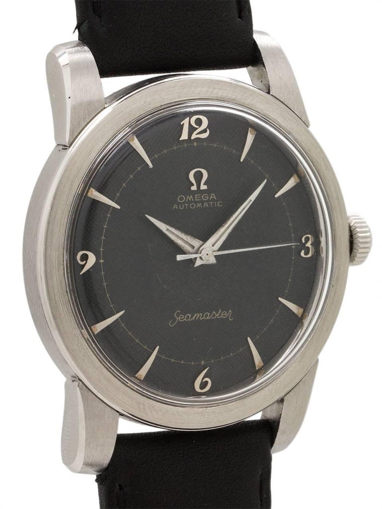 Omega Stainless Steel Seamaster Waffle Dial self winding Wristwatch ...