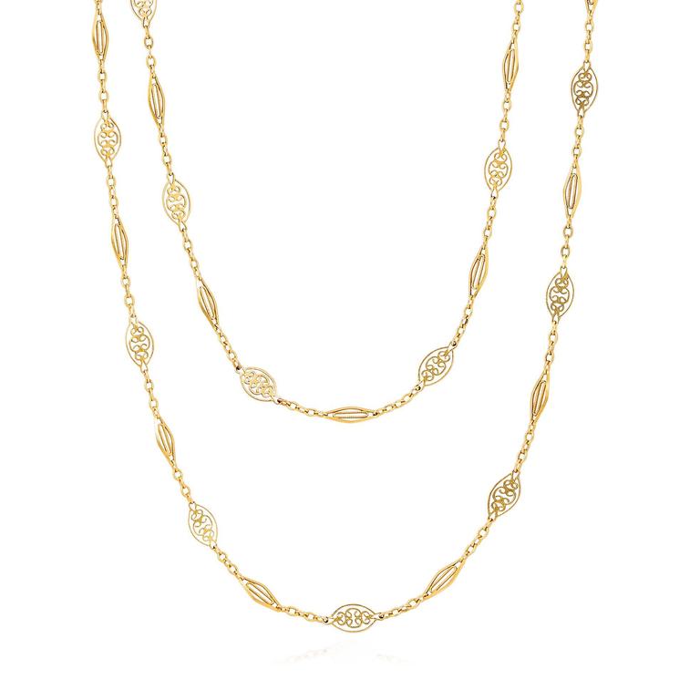 1900s Antique French Gold Chain Necklace at 1stDibs