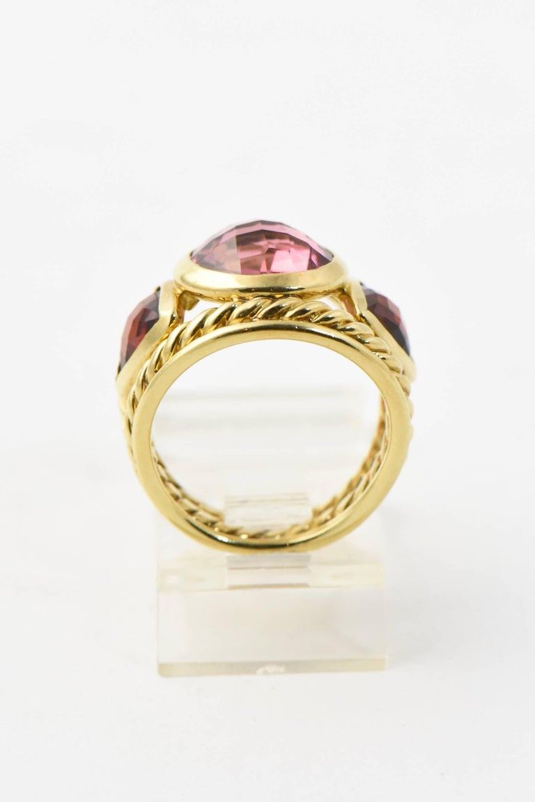 David Yurman Renaissance Rubelite Garnet Gold Ring at 1stDibs | david ...