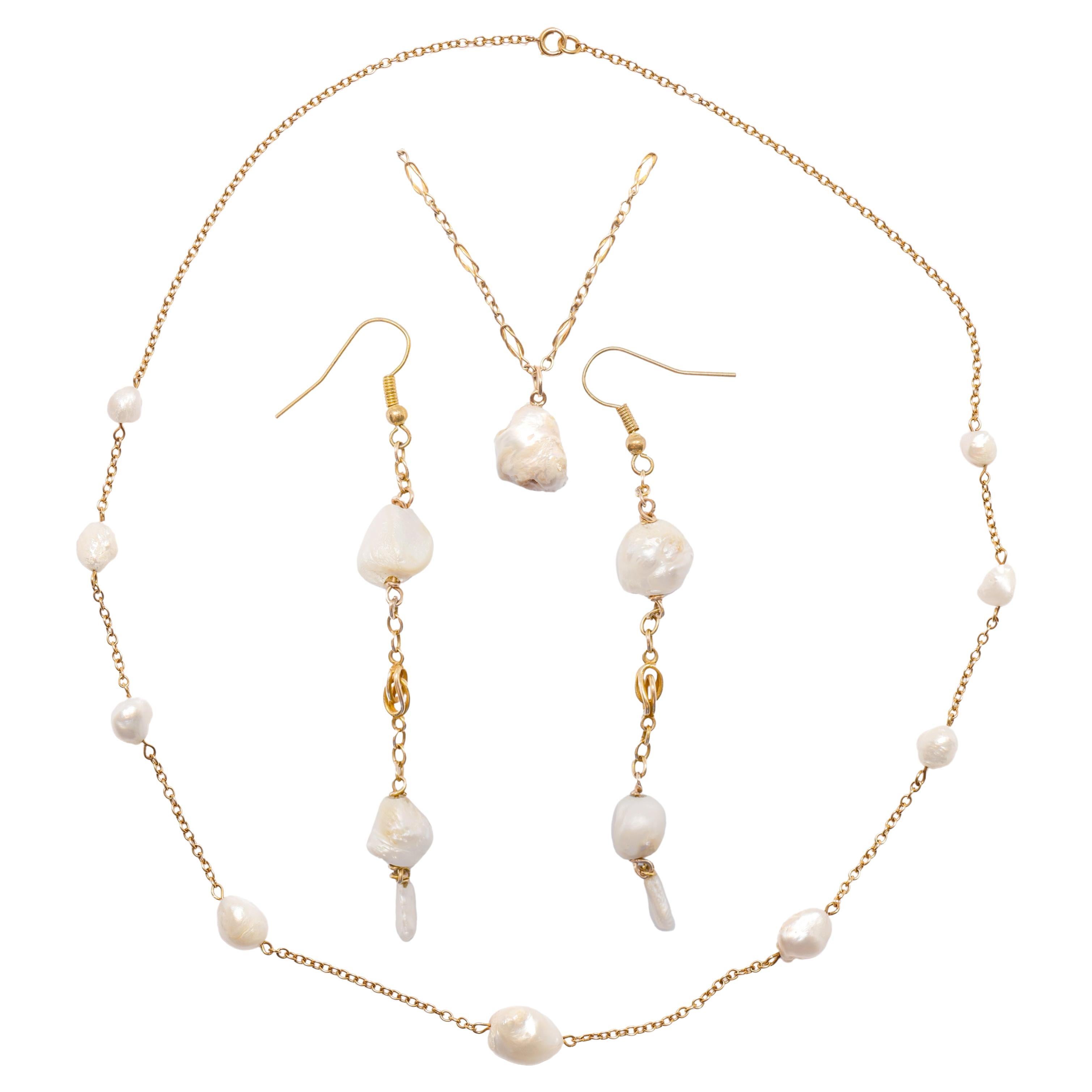 River Pearl Necklace, Pendant, Earring Parure GIA Certified, Rare For ...
