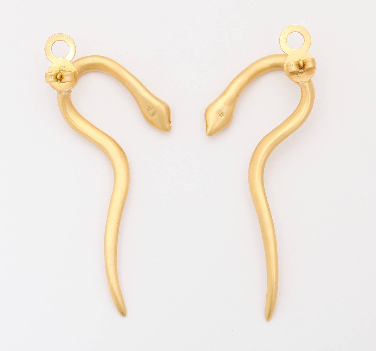 Golconda Unique Sapphire Gold Snake Earrings at 1stDibs | unique ...