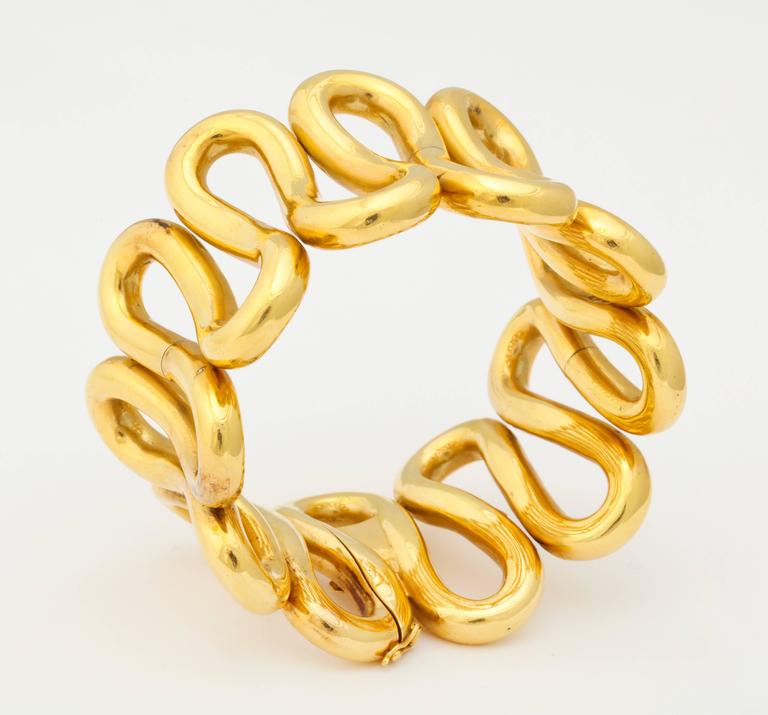 Bold Italian Gold Bracelet at 1stDibs