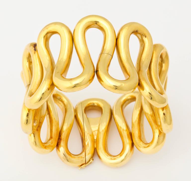 Bold Italian Gold Bracelet at 1stDibs