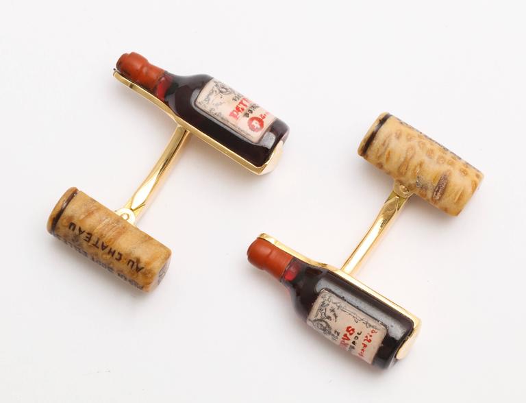 Michael Kanners Carved Stone Red Wine Cufflinks at 1stDibs