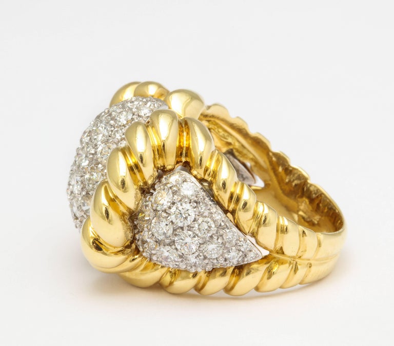 Gold and Diamond Cocktail Ring For Sale at 1stDibs
