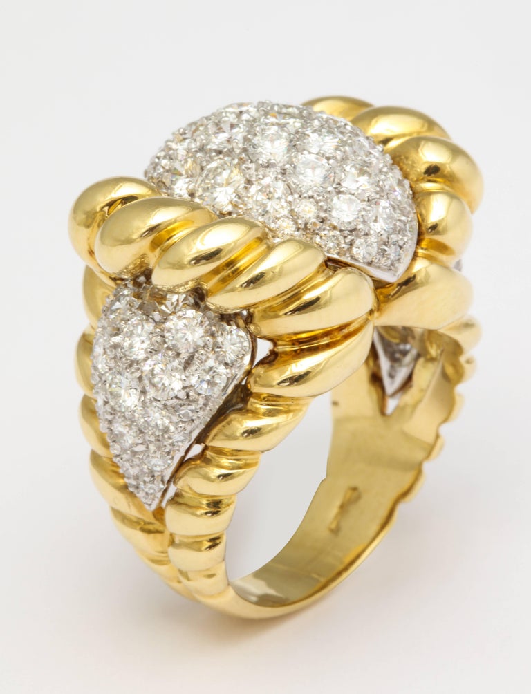 Gold and Diamond Cocktail Ring For Sale at 1stDibs