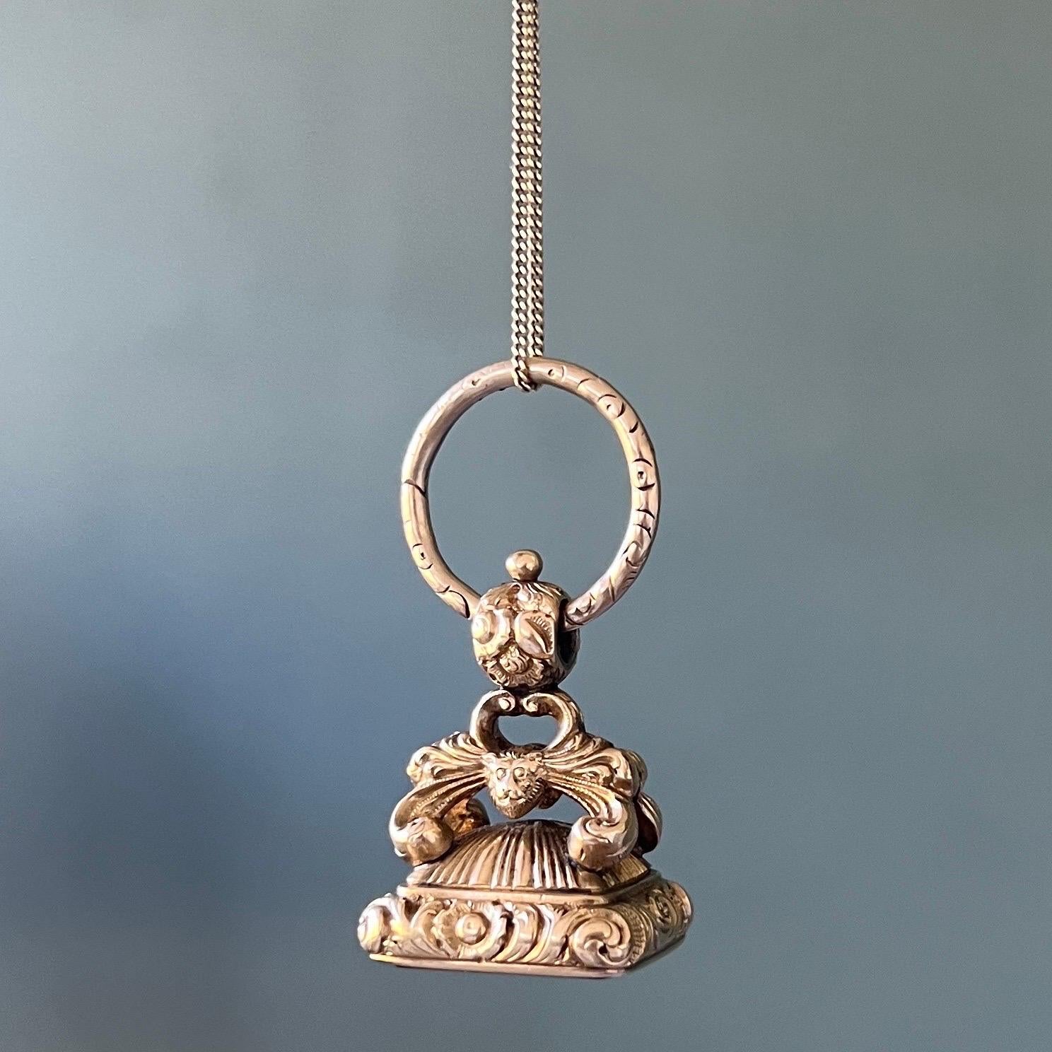 Antique Victorian 15K Gold and Carnelian Ornate Fob Charm Pendant For ...