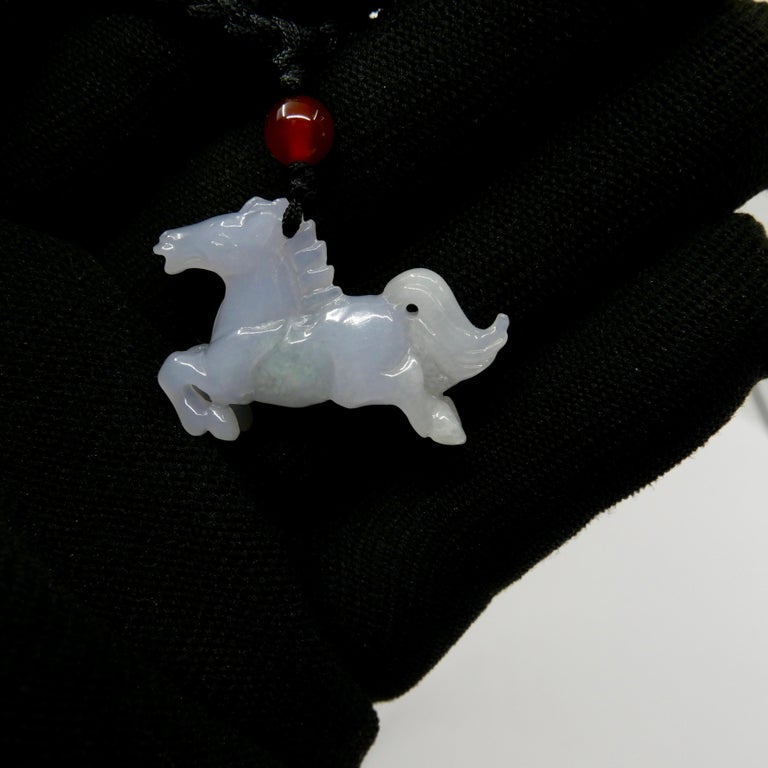 Certified 29 Carat Jade Horse Pendant, Perfect for Equestrians and ...