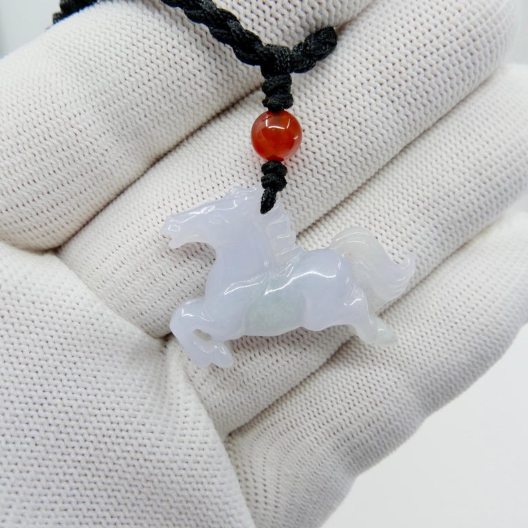 Certified 29 Carat Jade Horse Pendant, Perfect for Equestrians and ...