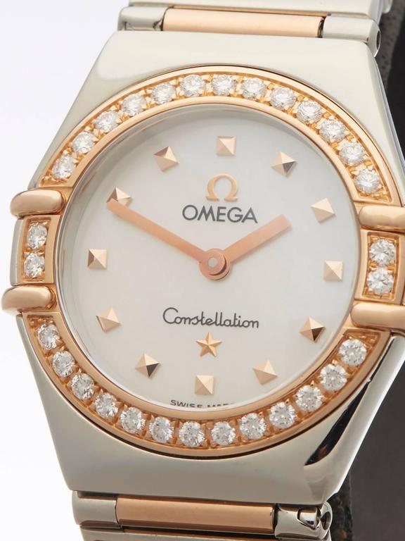 Omega Constellation diamond bezel ladies 13687100 watch at 1stDibs ...
