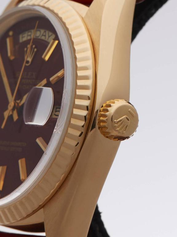 Rolex Day-Date ox blood stella gents 18038 watch at 1stDibs | rolex day ...
