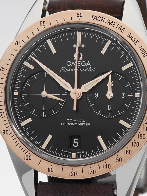 Omega Rose Gold Stainless Steel Speedmaster Automatic Wristwatch at 1stDibs