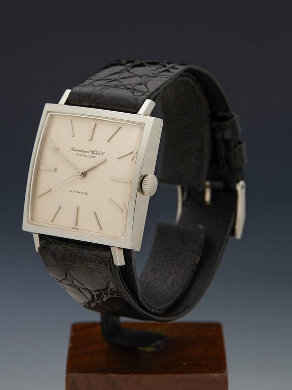 IWC Stainless Steel Square Cal.854 Mechanical Wind Wristwatch For Sale ...