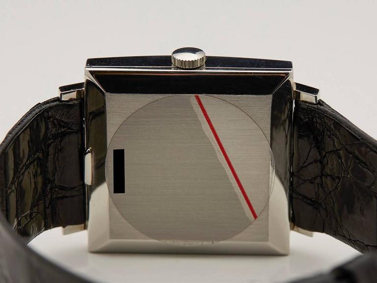 IWC Stainless Steel Square Cal.854 Mechanical Wind Wristwatch For Sale ...