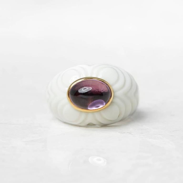 Bulgari 18 Karat Yellow Gold and Porcelain Amethyst Chandra Cocktail ...