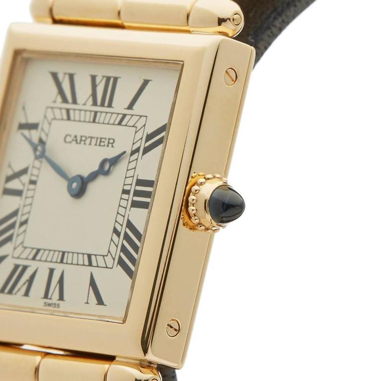Cartier Tank Obus 18 Karat Yellow Gold Ladies 1630, 1990s at 1stDibs