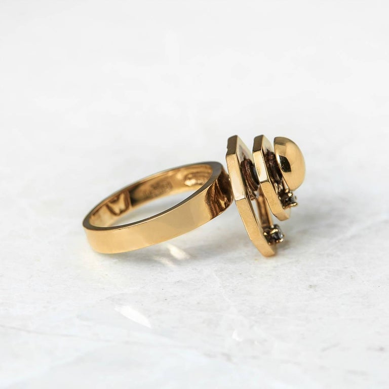 The Original Swingers 14 Karat Yellow Gold Diamond Swivel Ring at ...