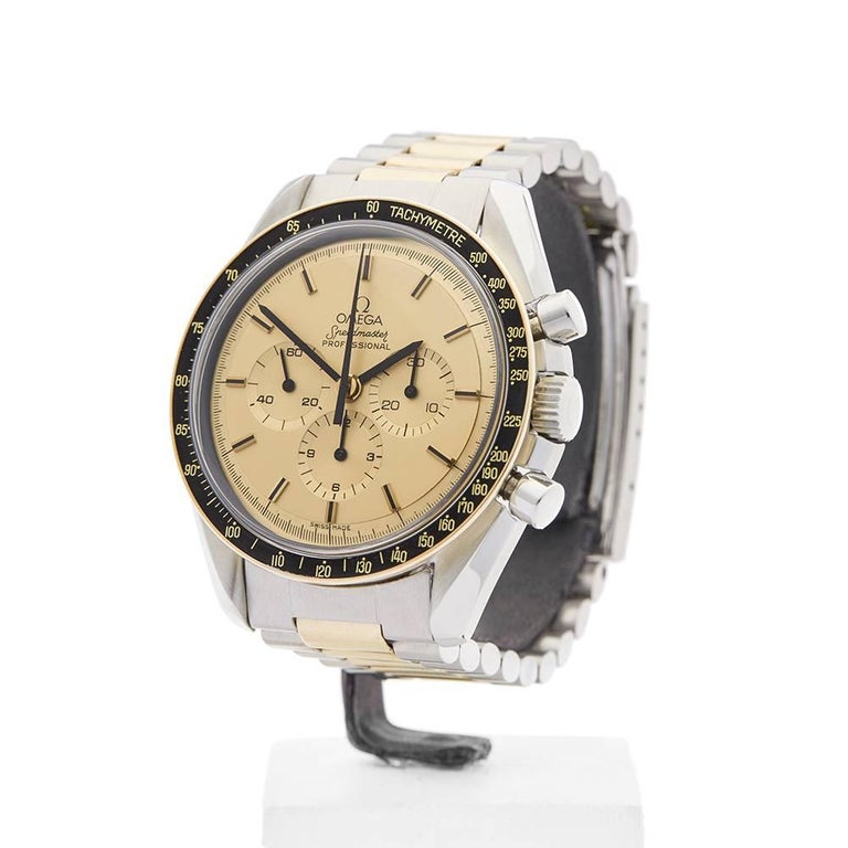 Omega Yellow Gold Stainless Steel Speedmaster Mechanical Wristwatch ...
