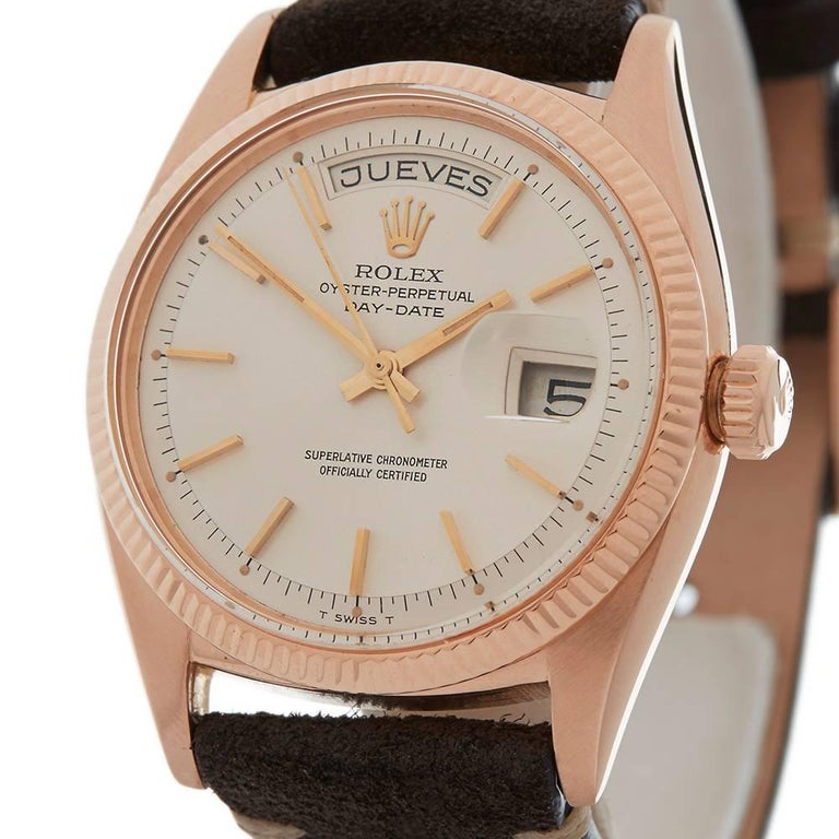 Rolex Rose Gold Day-Date Automatic Wristwatch Ref 6611, 1957 at 1stDibs