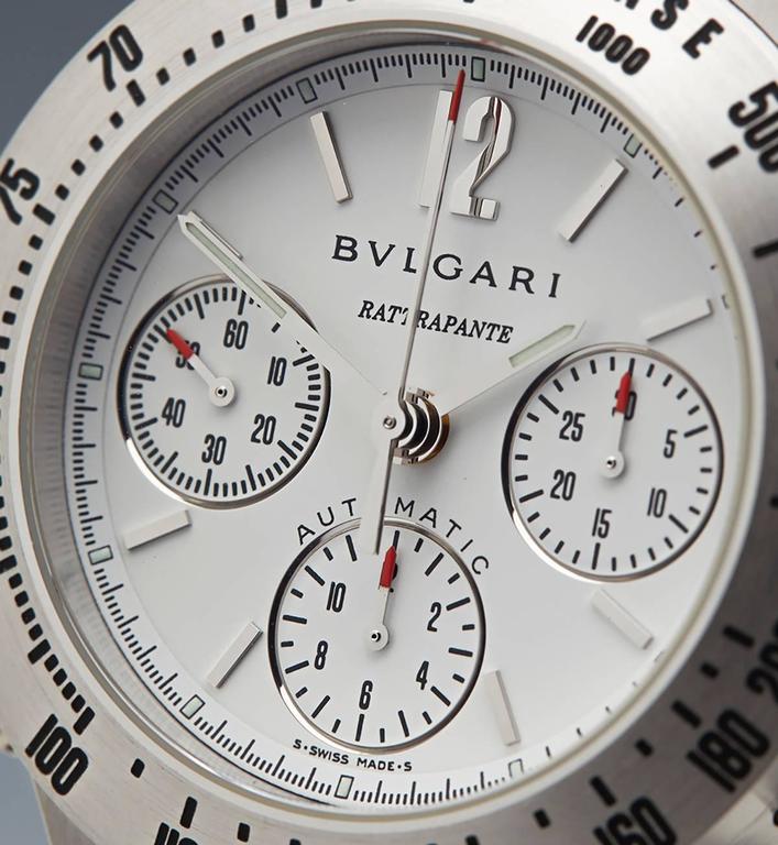 Bulgari White Gold Diagono Rattrapante Chronograph Wristwatch Ref ...
