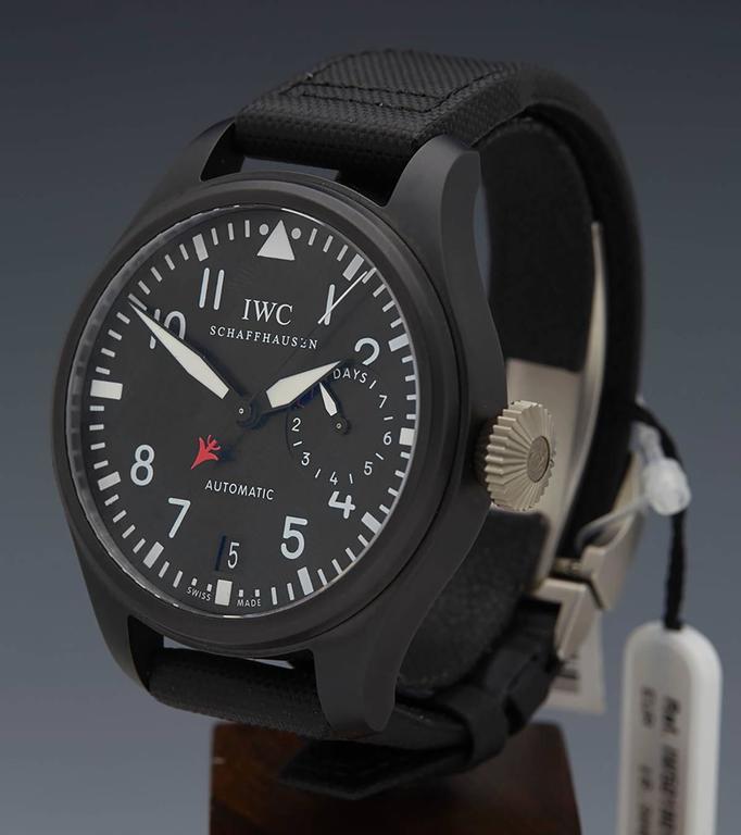 IWC Titanium Black Ceramic Big Pilot Top Gun Limited Edition Wristwatch ...
