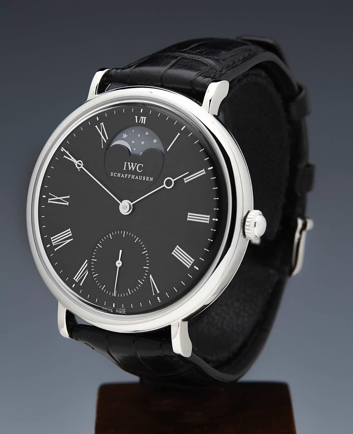 IWC Stainless Steel Portofino Moonphase Automatic Wristwatch Ref ...