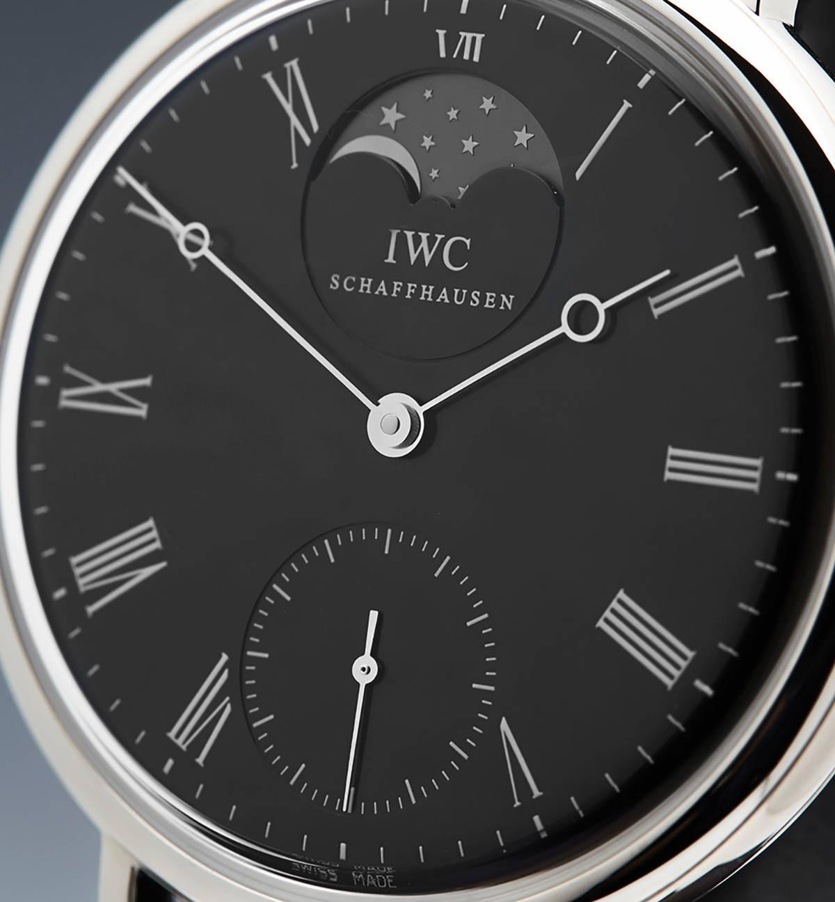 IWC Stainless Steel Portofino Moonphase Automatic Wristwatch Ref ...
