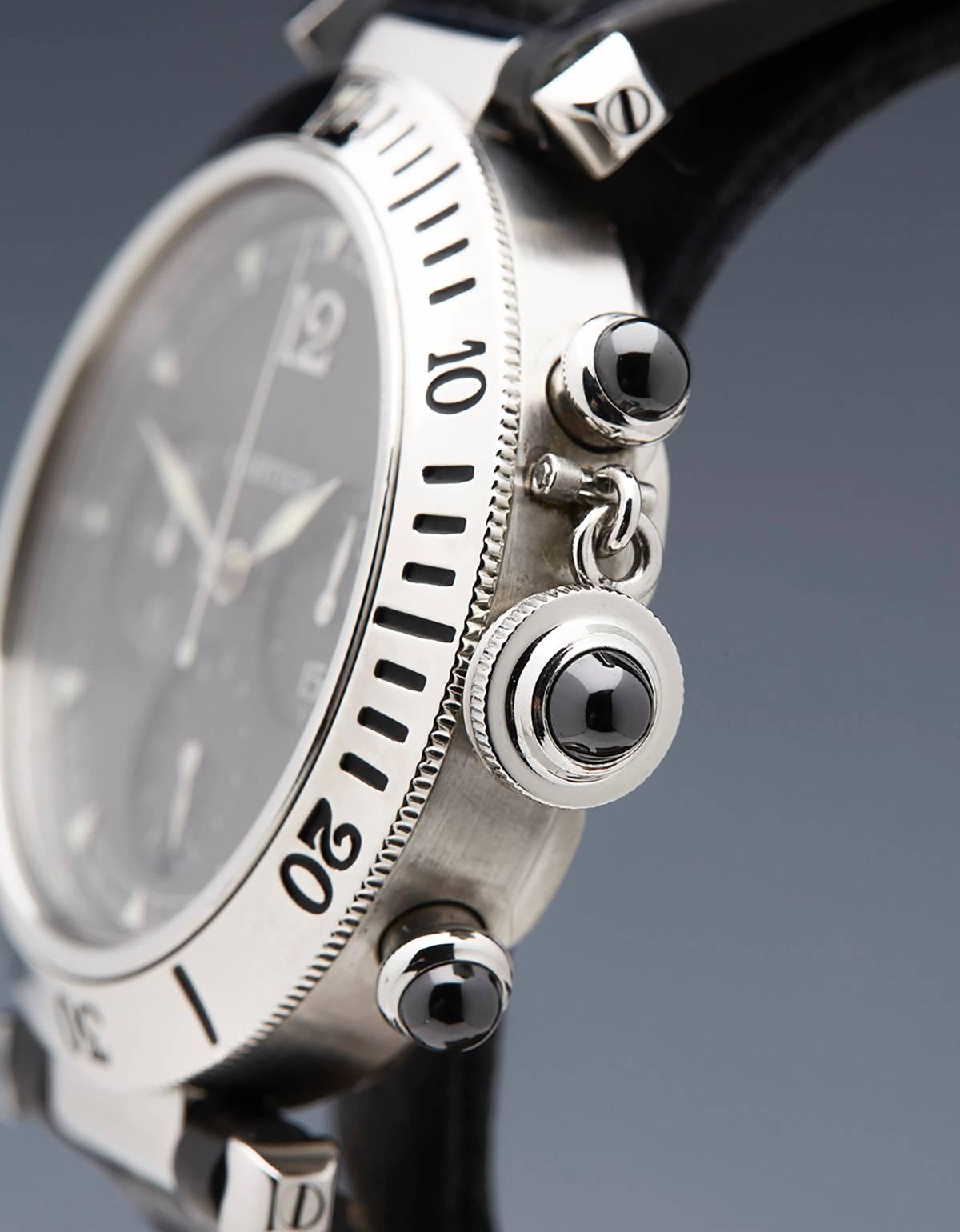 2004 Cartier Stainless Steel Pasha Chronograph Mens Watch 2113 at ...