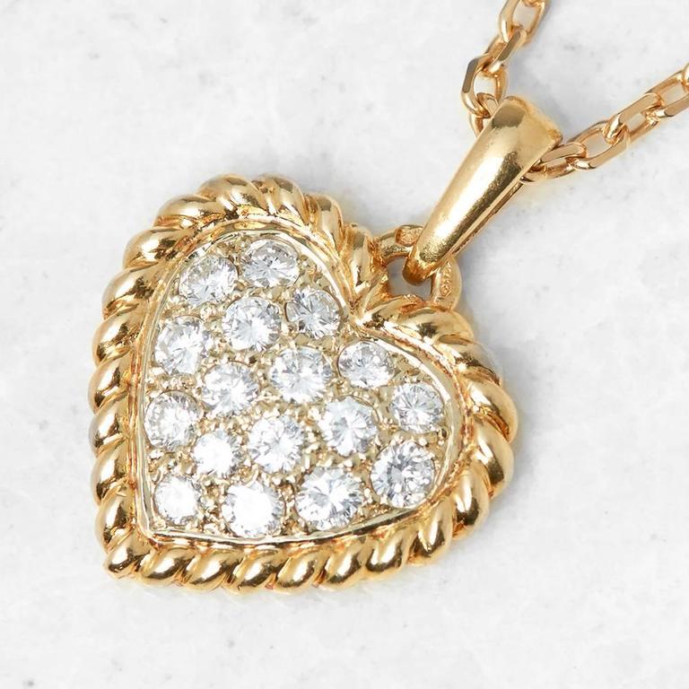 Van Cleef and Arpels Diamond Gold Heart Necklace at 1stDibs | van cleef ...