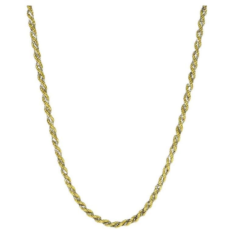 Antique Twisted Two Chain Link 18k Two-Tone Rope and Box Chain Link For ...