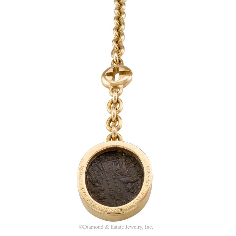 Bulgari Gold Keychain with Ancient Roman Coin at 1stDibs