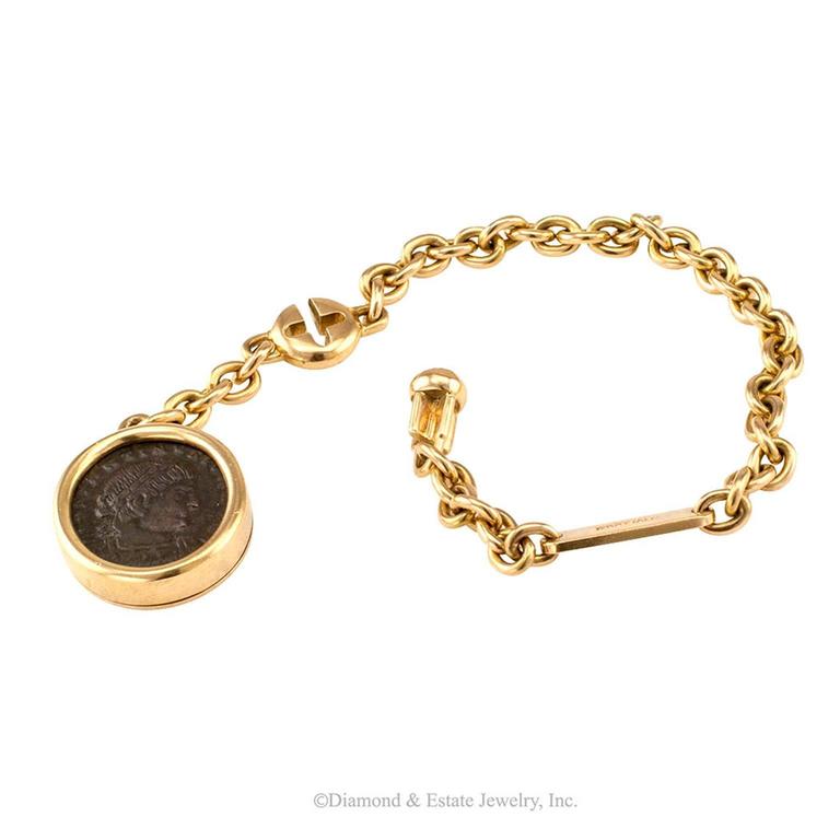 Bulgari Gold Keychain with Ancient Roman Coin at 1stDibs