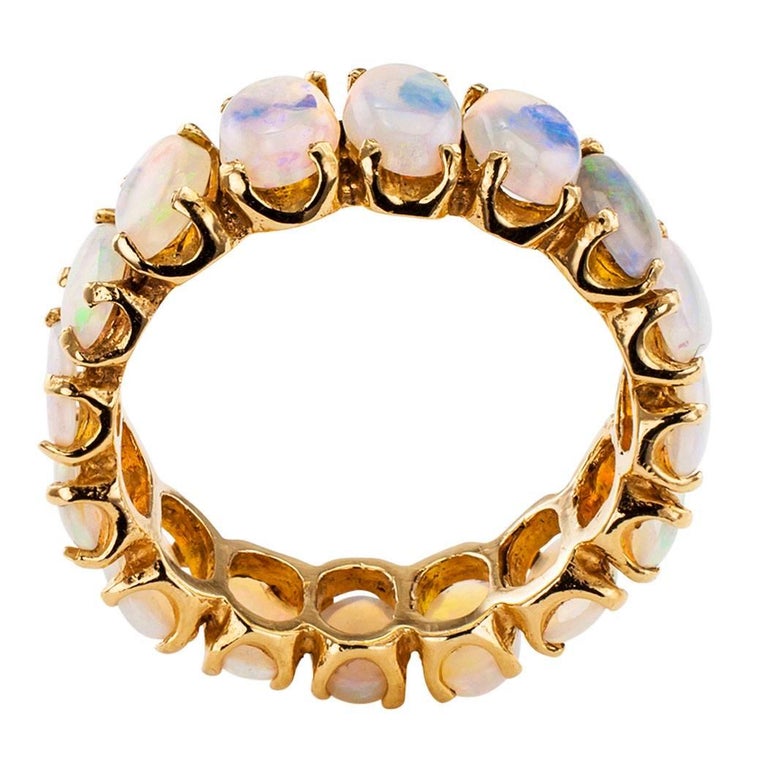 Opal Gold Eternity Ring at 1stDibs | opal eternity ring, opal diamond ...