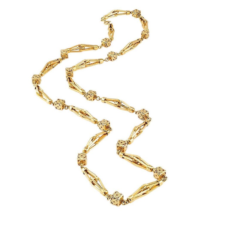 1960s Gold Long Italian Chain at 1stDibs | italian chain links