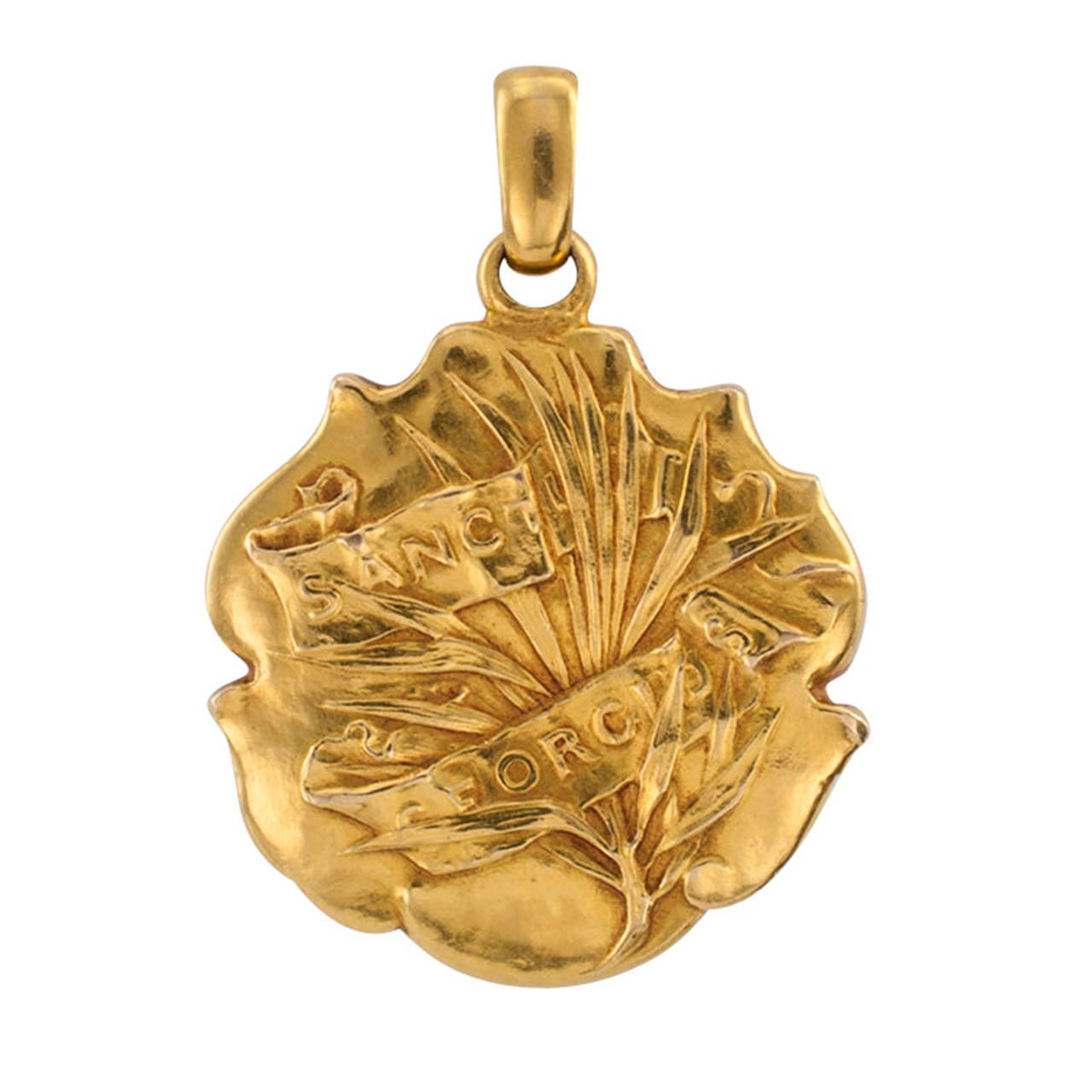 French Art Nouveau Gold Saint George Pendant at 1stDibs