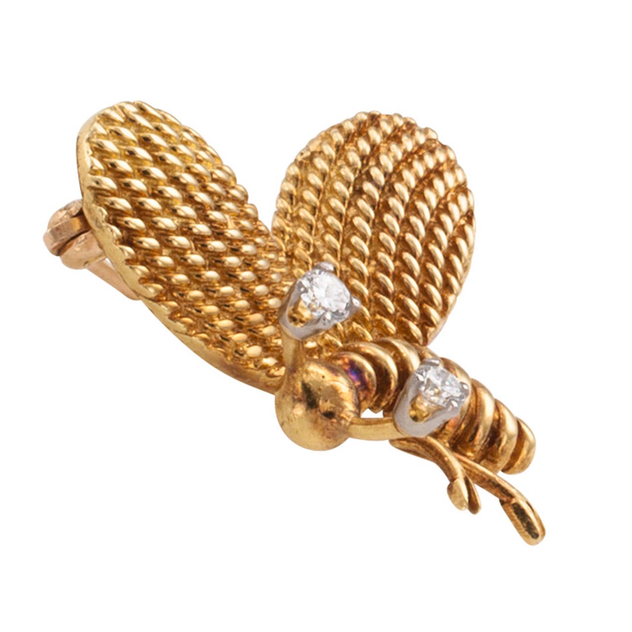 1960s Cartier Diamond Gold Bee Brooch at 1stDibs | cartier bee